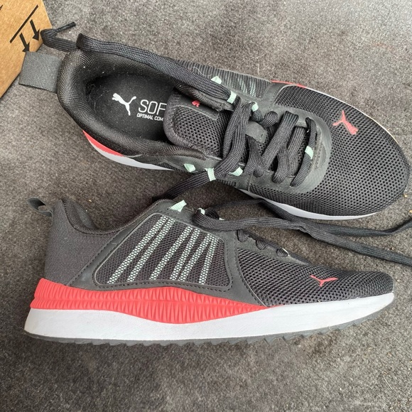 Puma | Shoes | New Black Red And White Lace Up Puma Athletic Shoes ...
